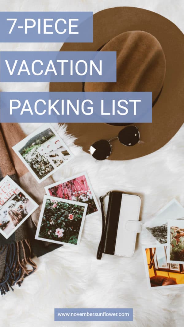 Simple to follow vacation packing list | November Sunflower